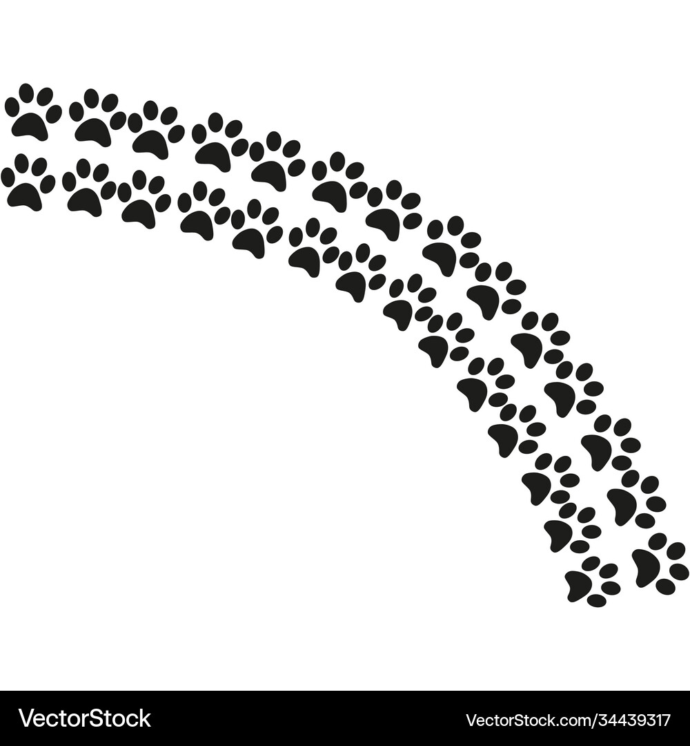 Blue paw in modern style on white background Vector Image