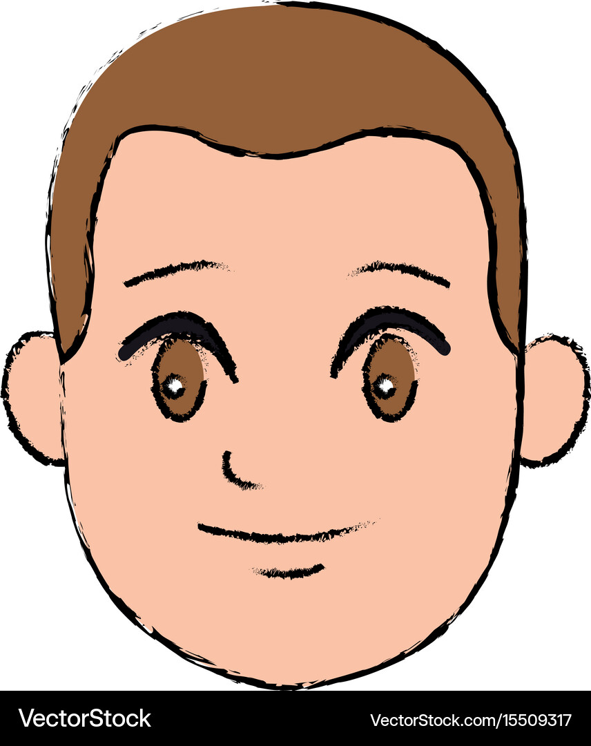 Boy cartoon smiling child face Royalty Free Vector Image