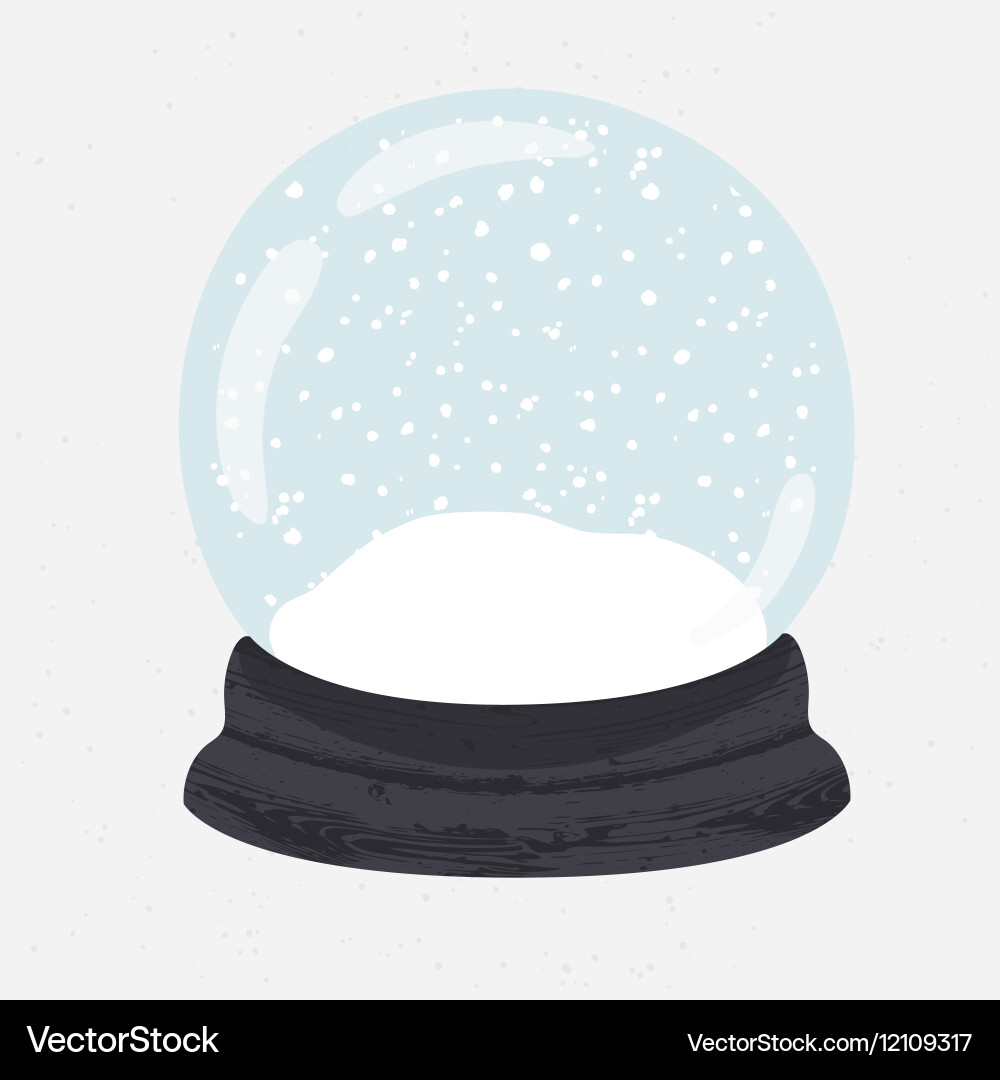 Bright of hand drawn snow globe Royalty Free Vector Image