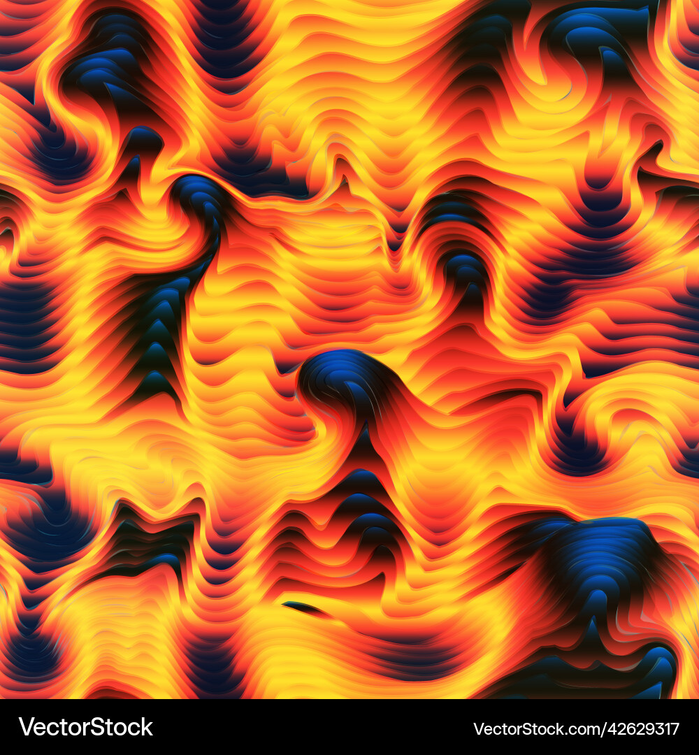 Flame curved lines seamless texture Royalty Free Vector