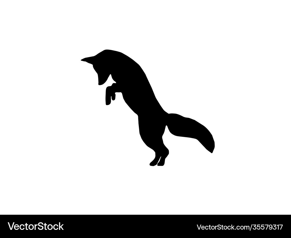 Fox silhouette jump and hunt for logo design Vector Image