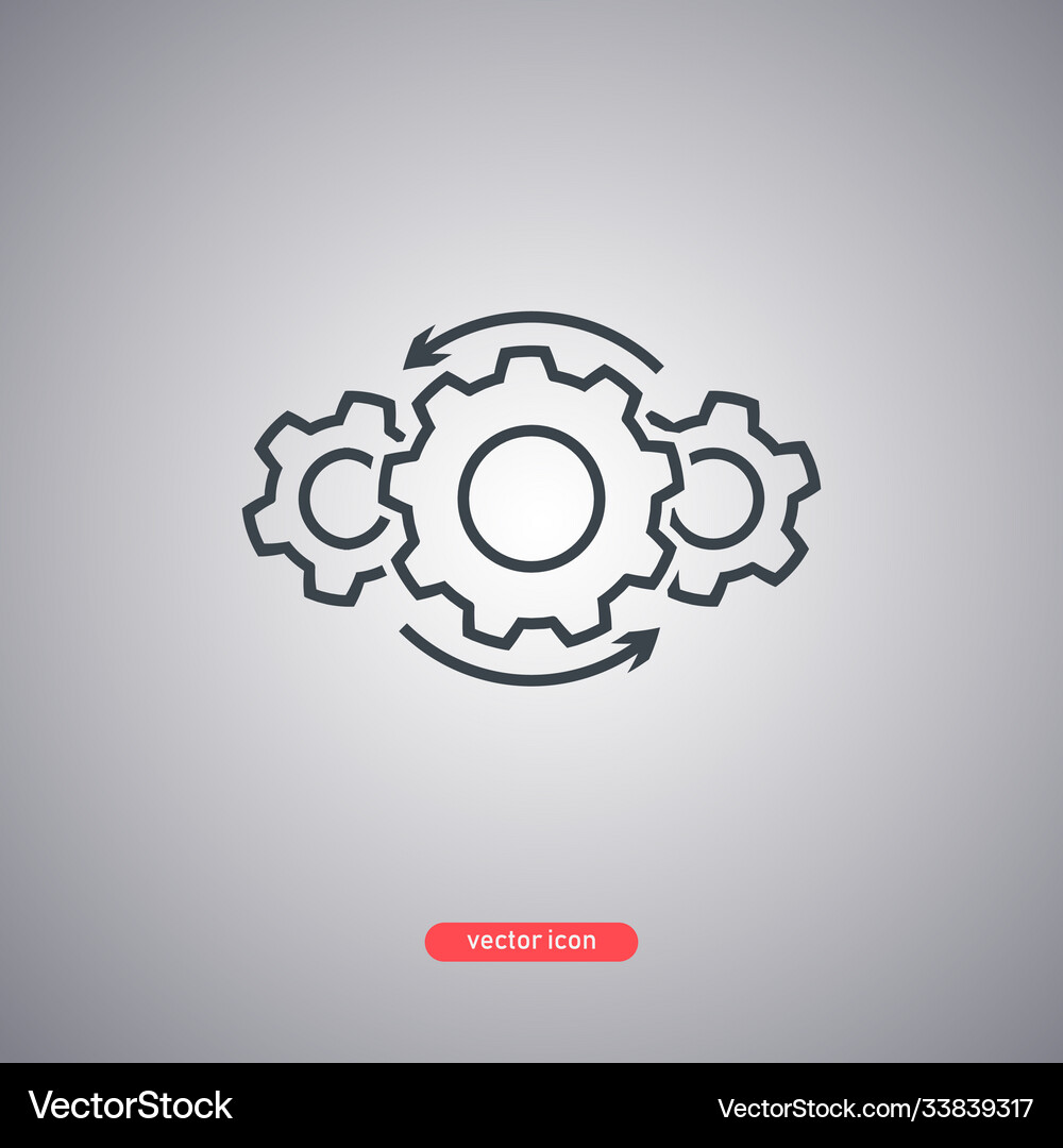 Gears with arrows isolated on gray background Vector Image