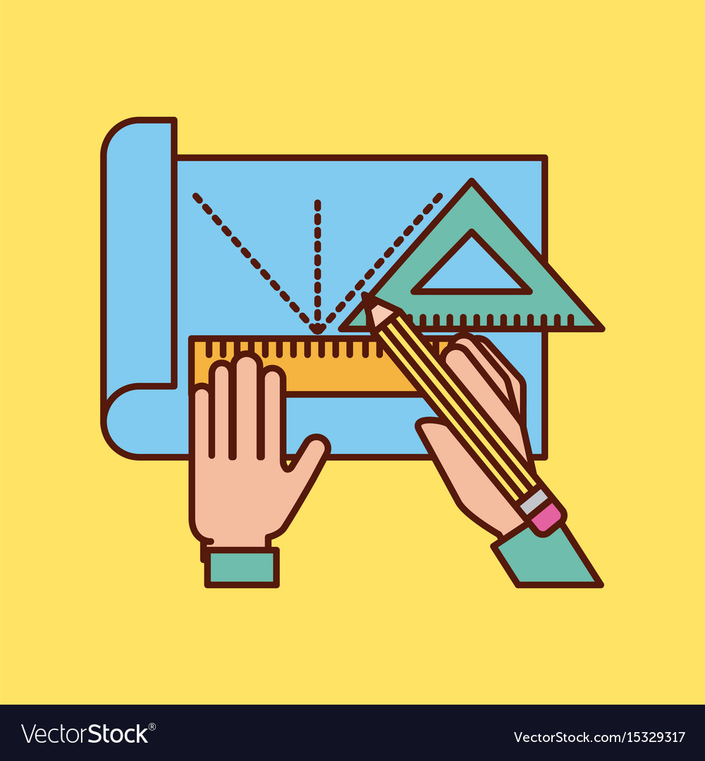 Geometric instruments school Royalty Free Vector Image