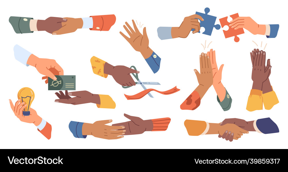 Greeting and applauding hands handshake new idea Vector Image