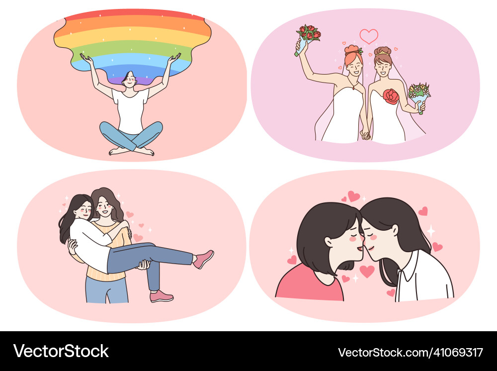 Homosexual love and lesbians concept Royalty Free Vector
