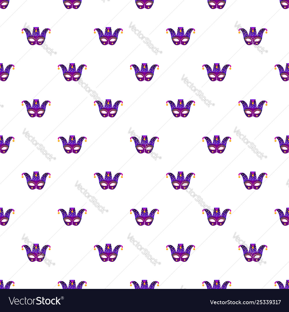 Jester mask pattern seamless Royalty Free Vector Image