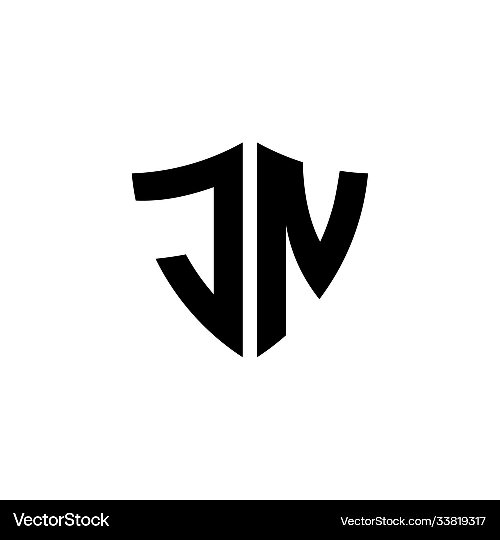 Jn monogram logo with shield shape design template