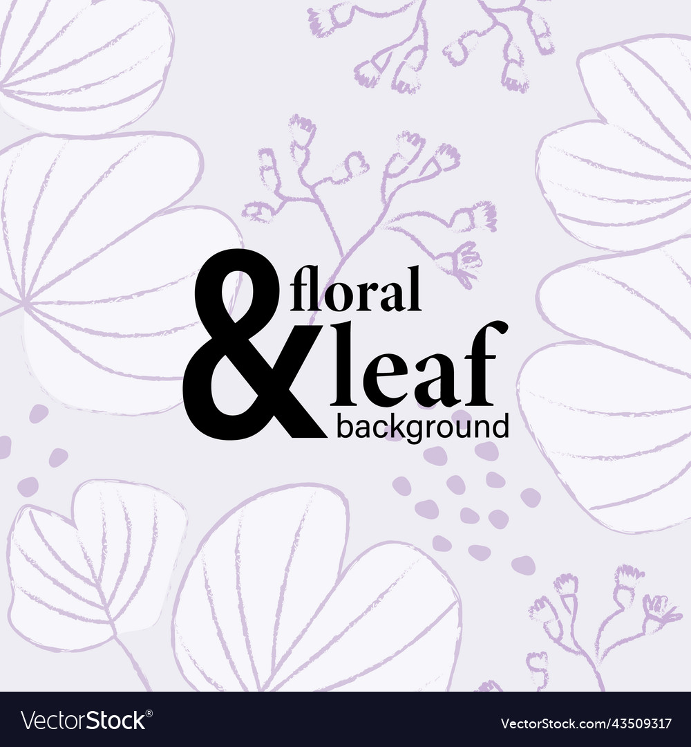 Light purple flower and leaf art background Vector Image