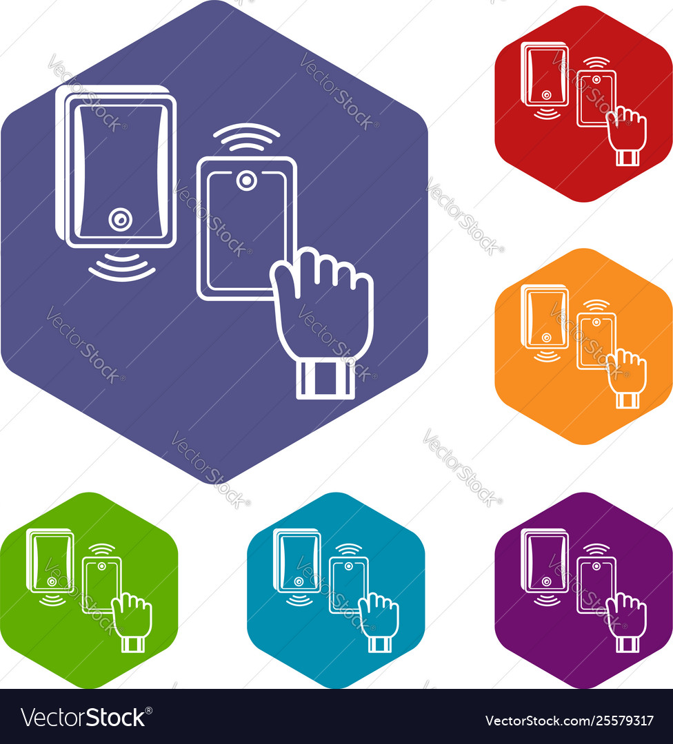 Magnetic lock icons hexahedron Royalty Free Vector Image