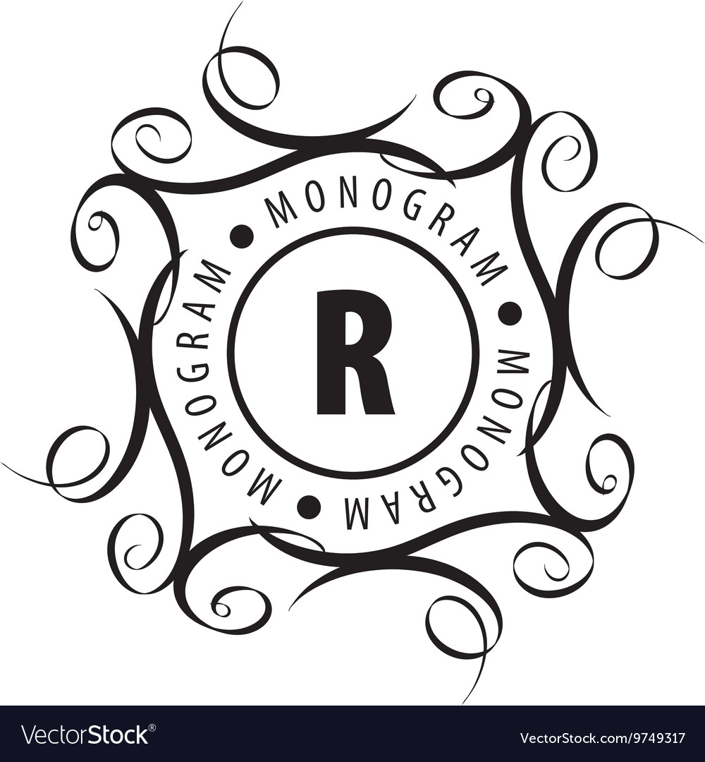 Monogram in frame Royalty Free Vector Image - VectorStock