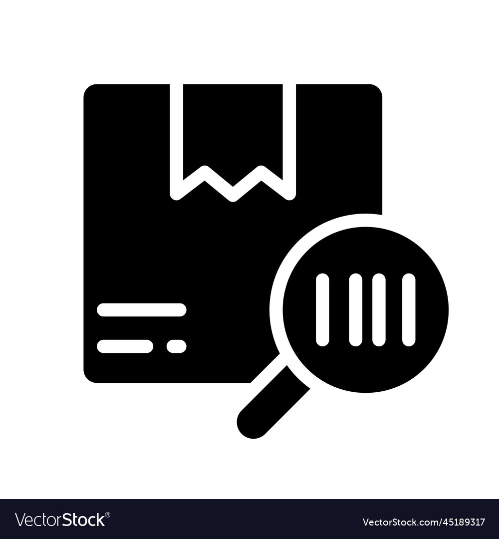Package barcode tracking black glyph icon Vector Image Package barcode tracking black glyph icon Vector Image