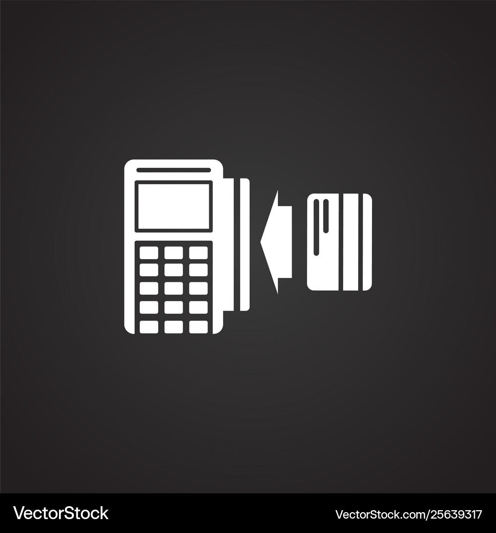 Pos terminal icon on background for graphic Vector Image