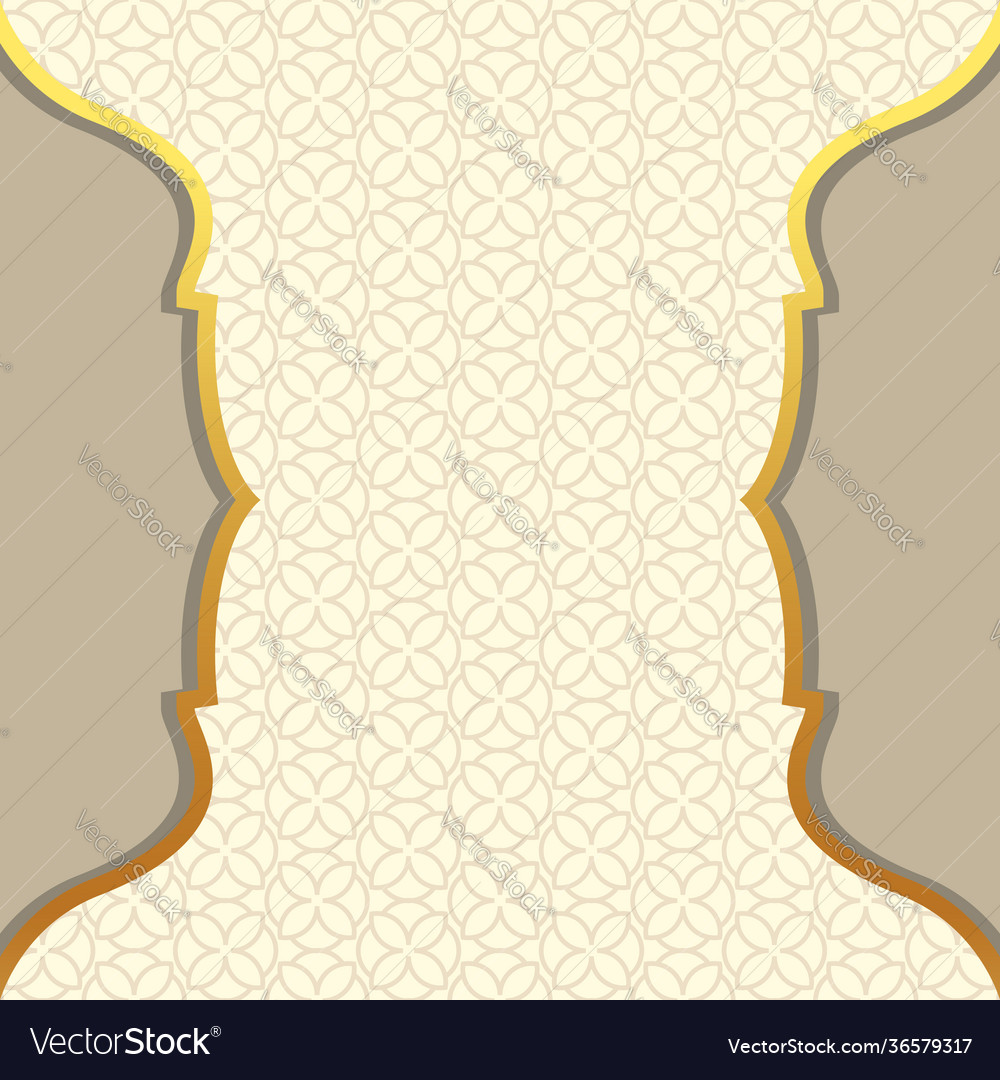 Rectangular frame with traditional arabic Vector Image