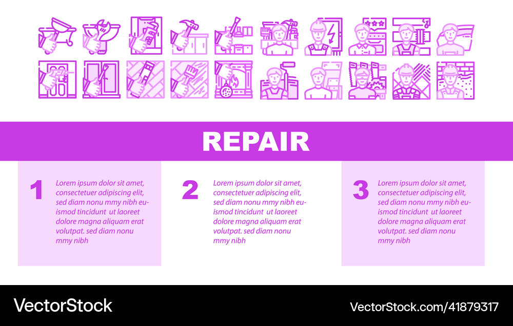 Repair and maintenance service landing header Vector Image