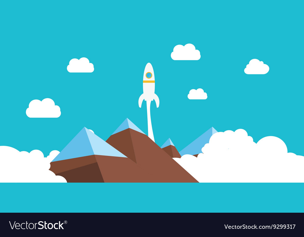 Rocket launch Royalty Free Vector Image - VectorStock