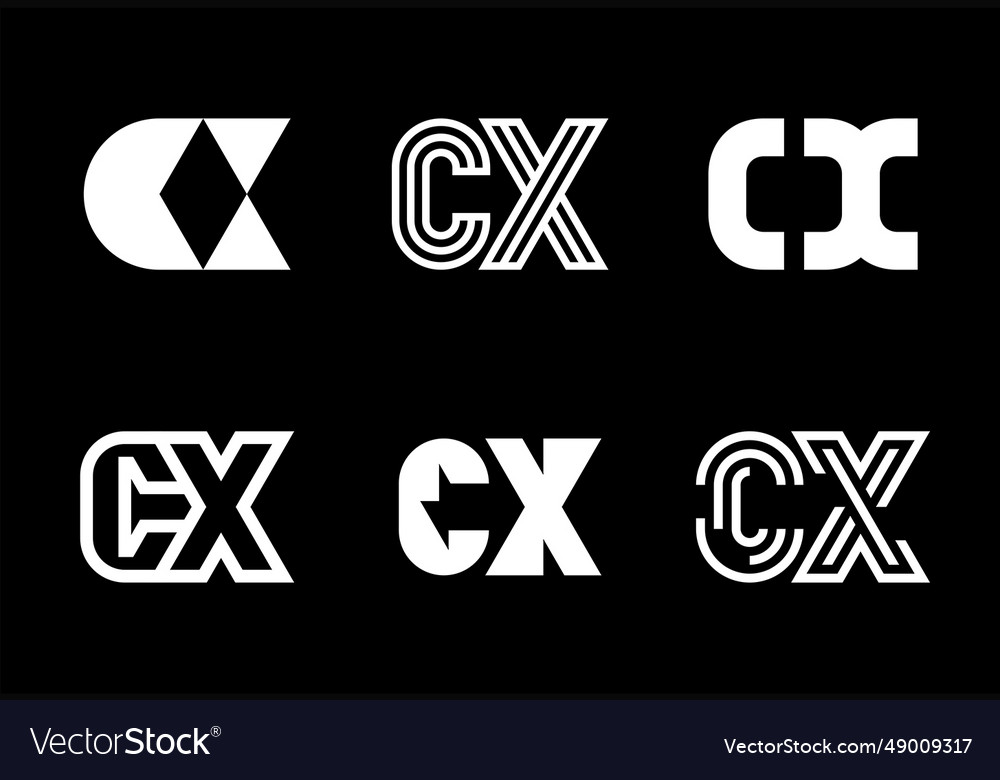 Set of letter cx logos Royalty Free Vector Image