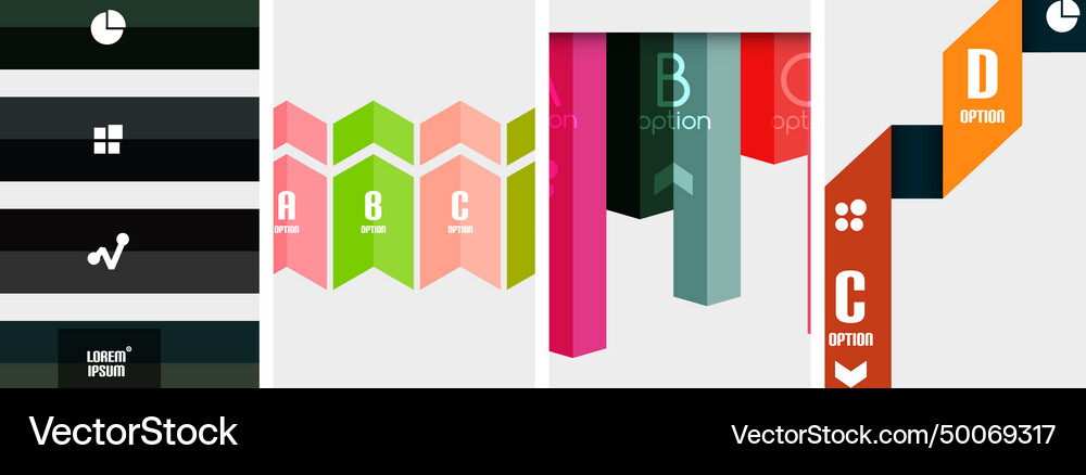 Set of line infographic backgrounds Royalty Free Vector
