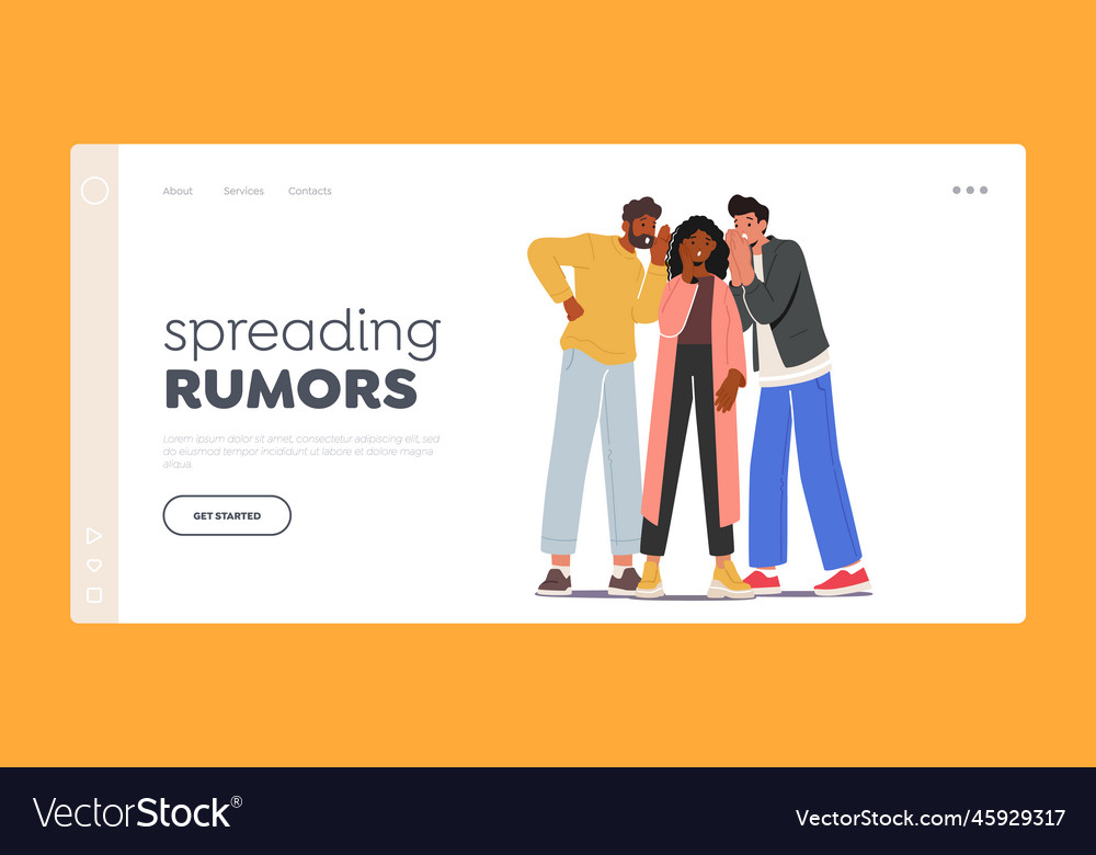 Spreading rumors landing page template group Vector Image