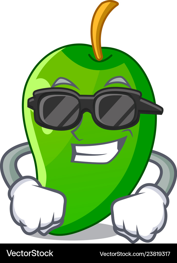 Super cool green mango slices in the character Vector Image