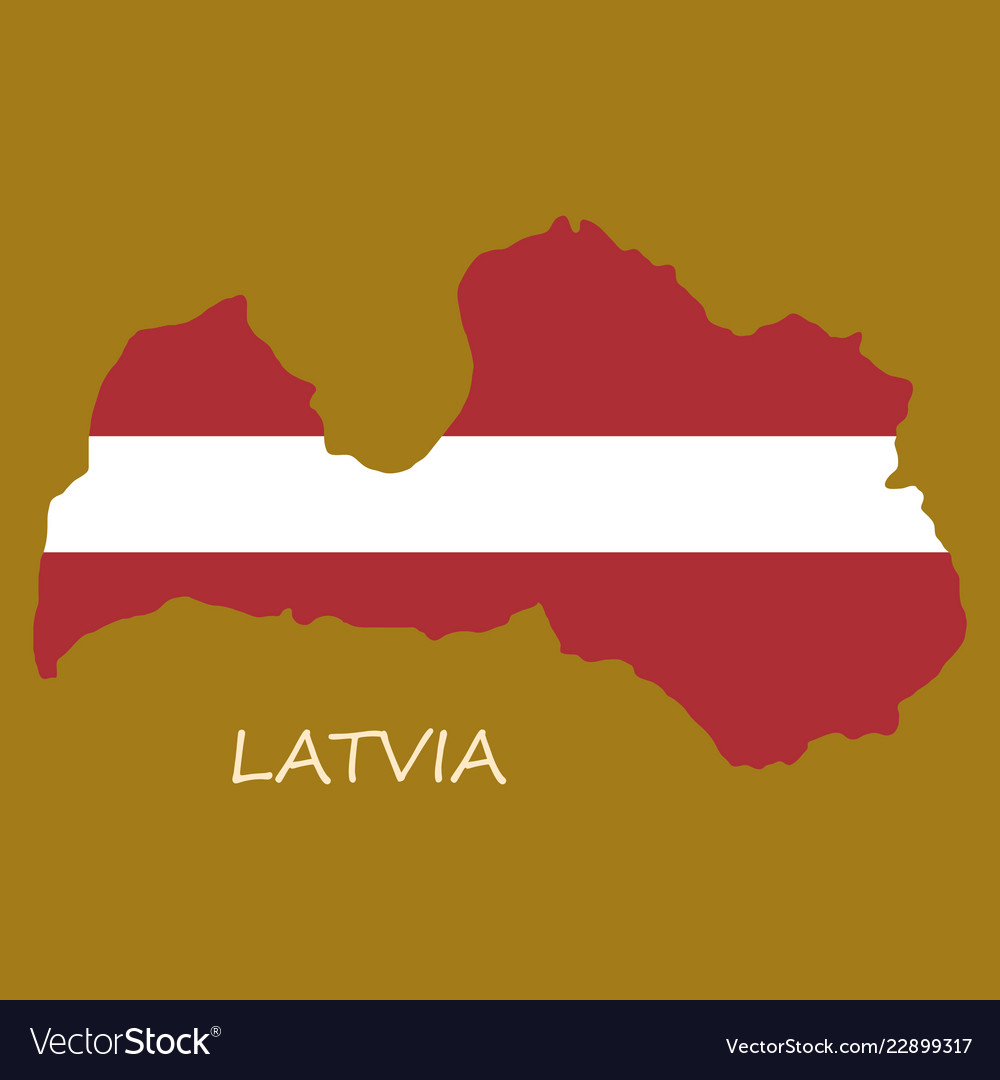 Waving fabric flag map of latvia Royalty Free Vector Image