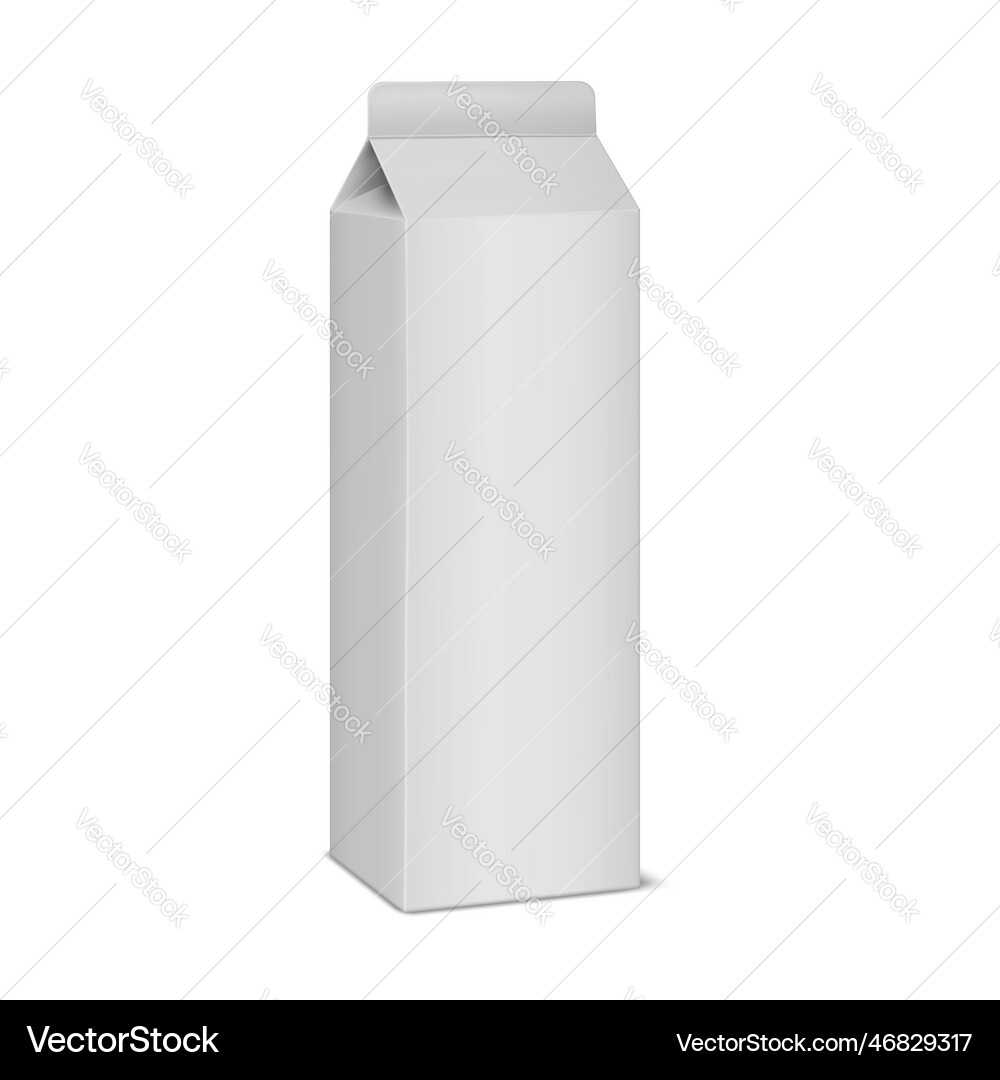 White blank gable top carton package realistic Vector Image