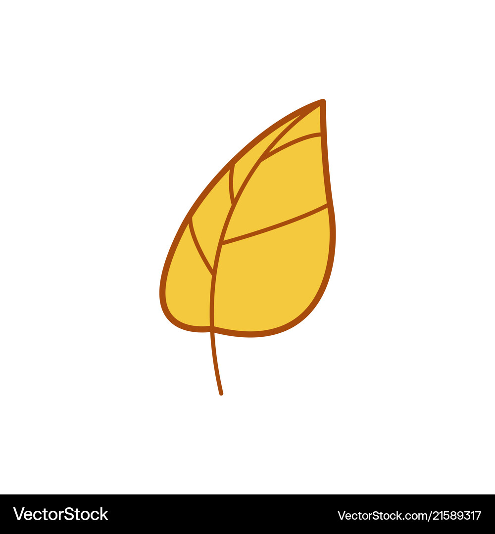 Yellow dry leaf autumn theme cartoon design Vector Image