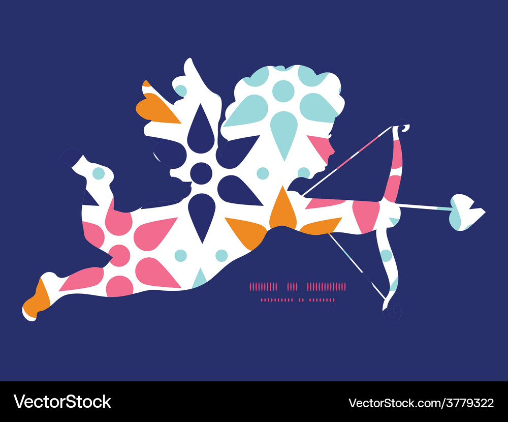Abstract colorful stars shooting cupid Royalty Free Vector
