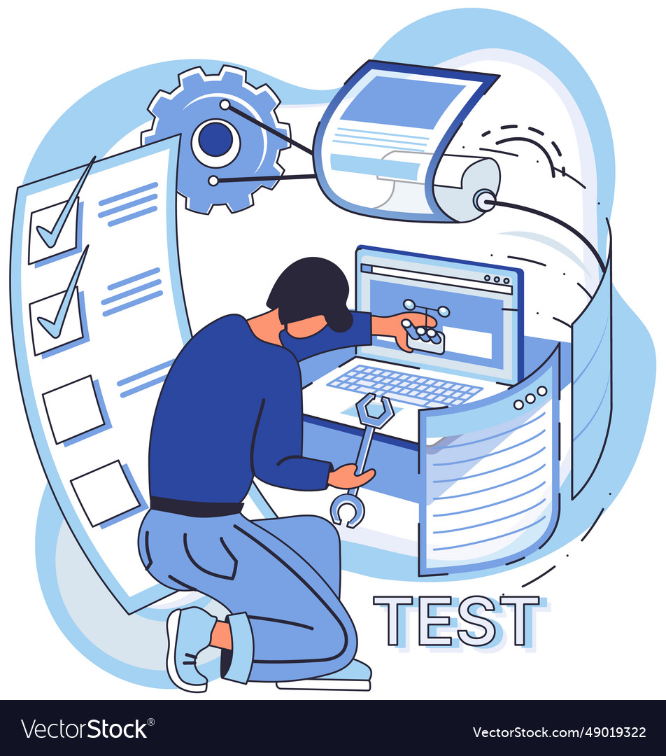 Application testing metaphor software Royalty Free Vector Application testing metaphor software Royalty Free Vector