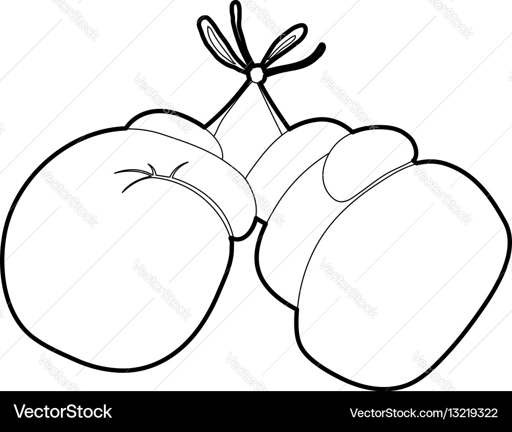 Boxing gloves icon outline style Royalty Free Vector Image