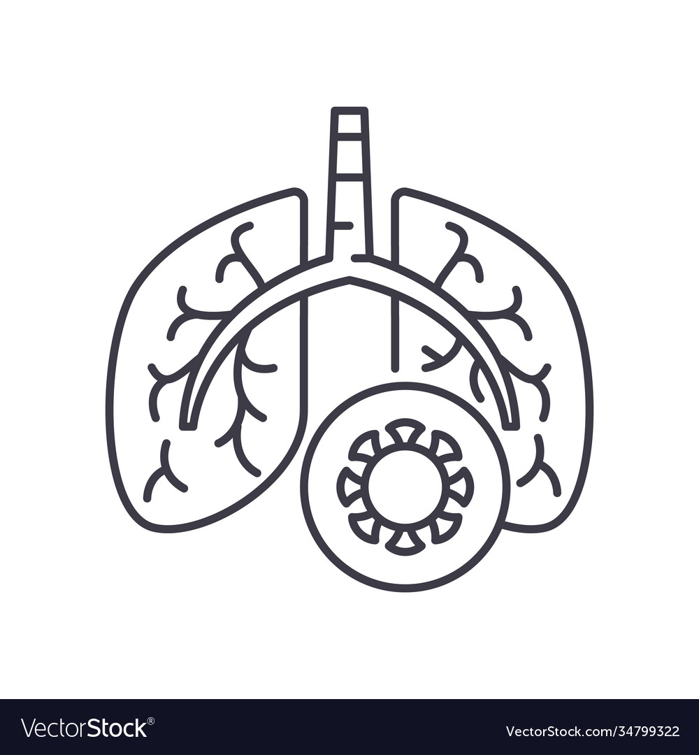 Bronchitis icon linear isolated Royalty Free Vector Image