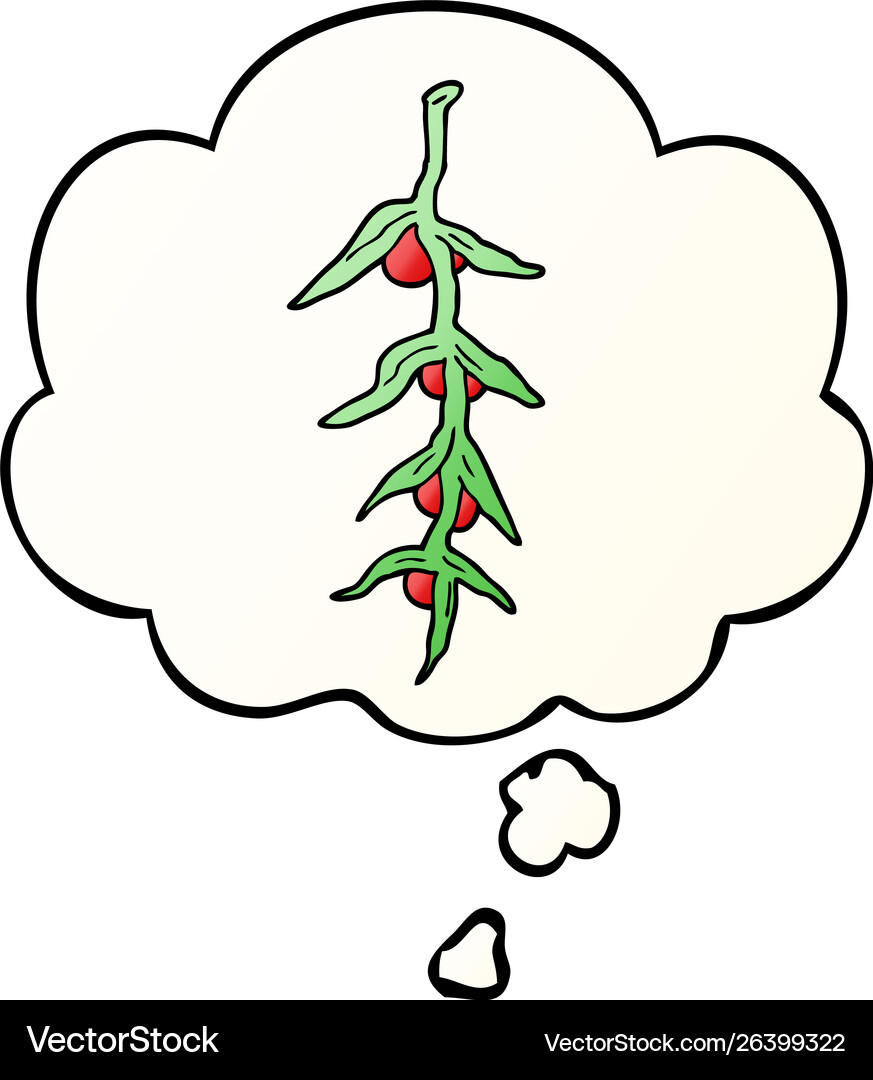 Cartoon plant and thought bubble in smooth Vector Image