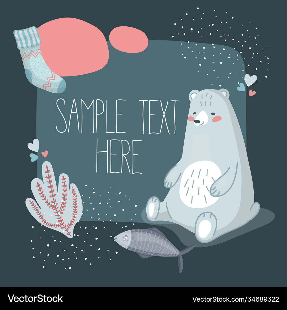Children poster with cartoon bear Royalty Free Vector Image