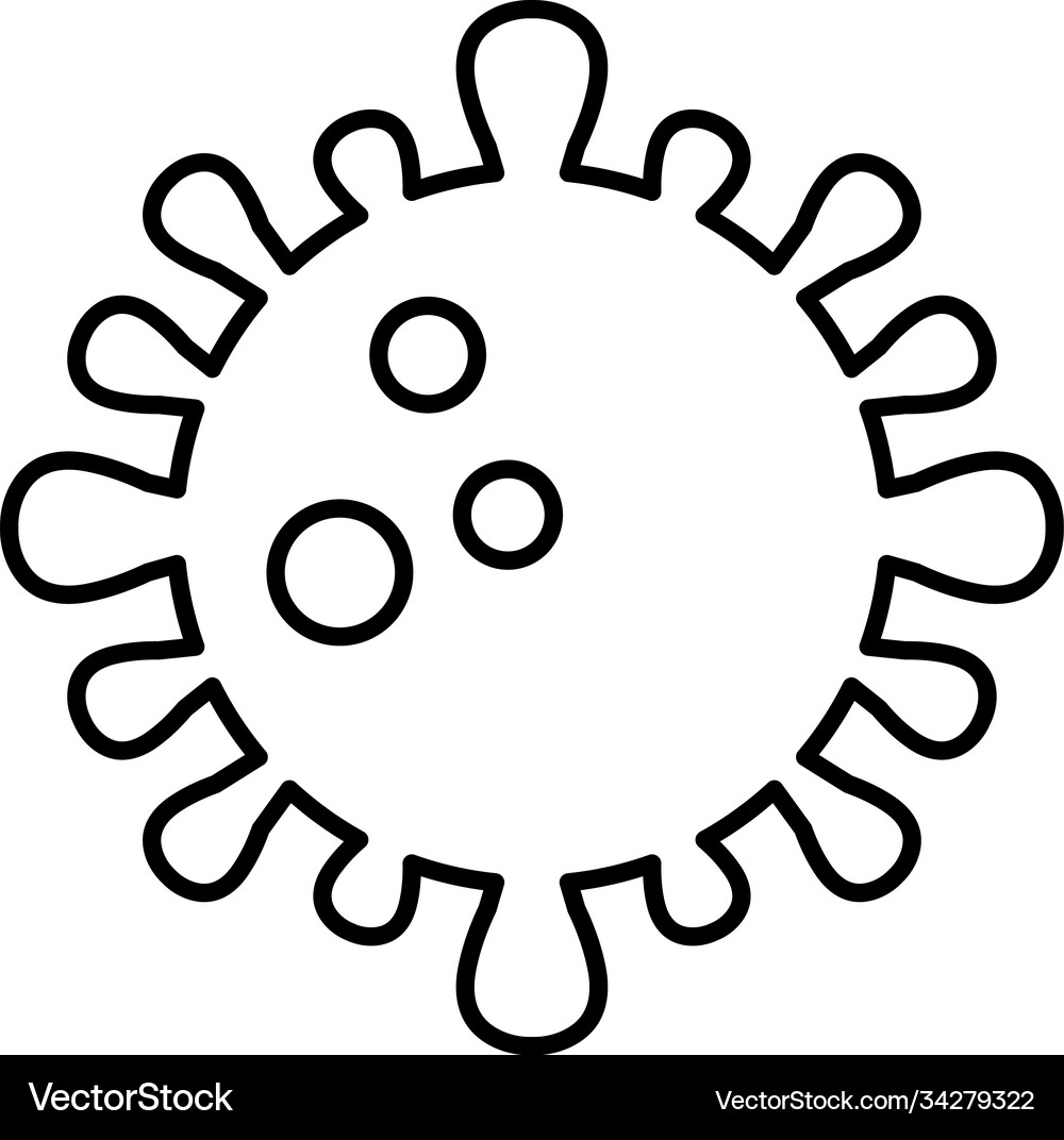 Covid19 19 virus line style icon design Royalty Free Vector