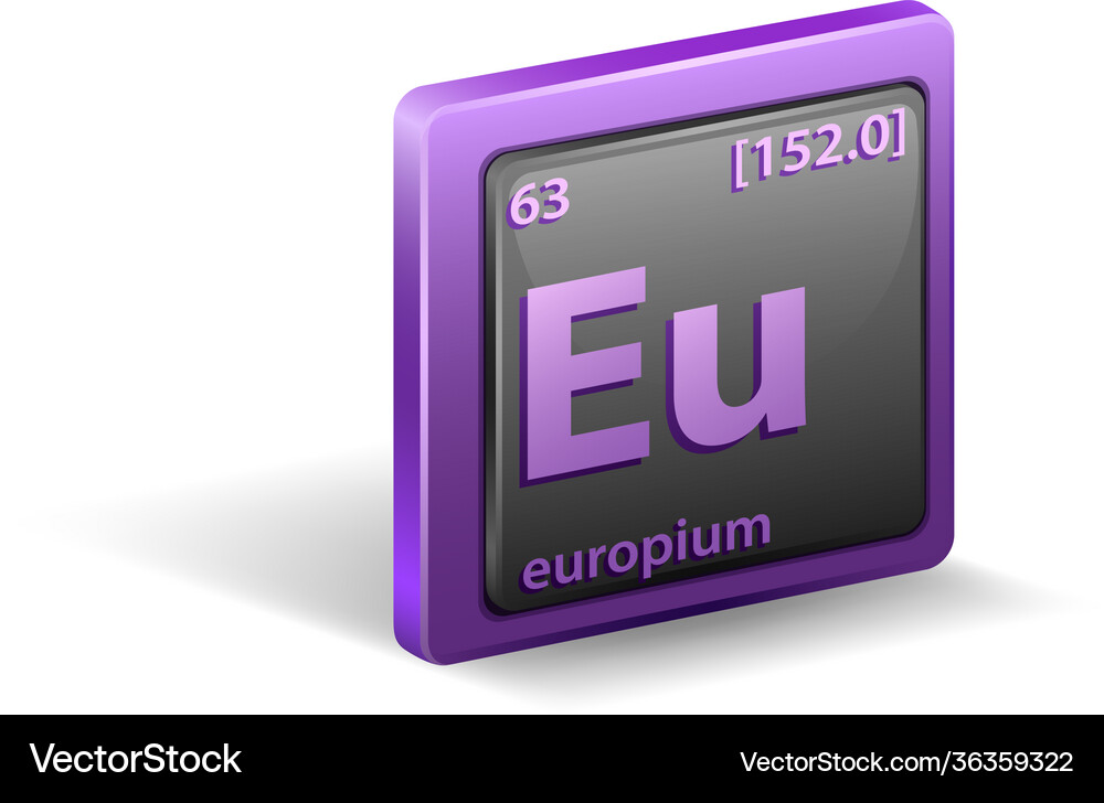 Europium chemical element symbol Royalty Free Vector Image