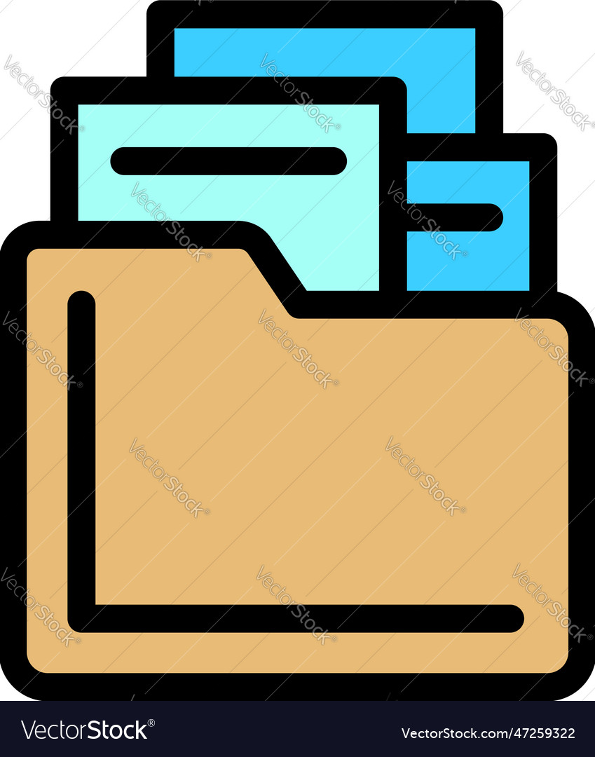 File folder icon flat Royalty Free Vector Image