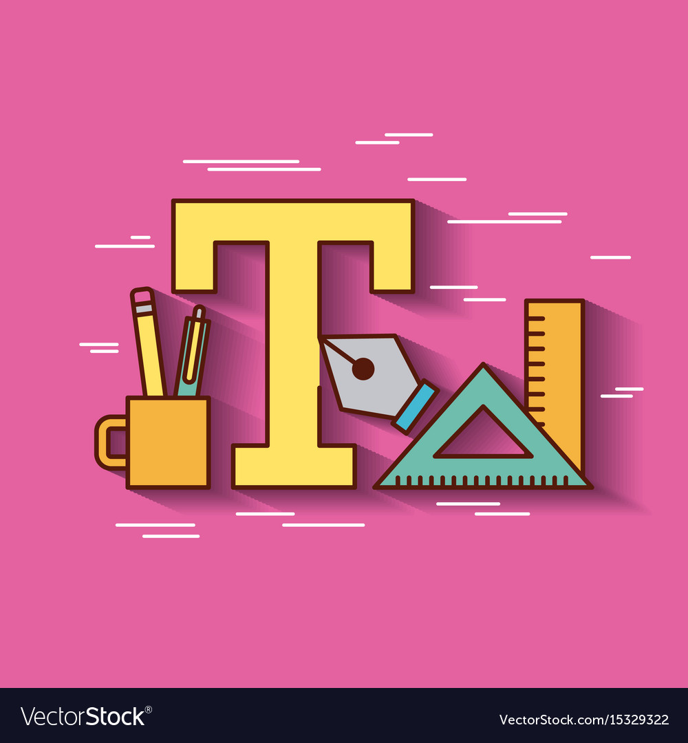 Geometric instruments school Royalty Free Vector Image