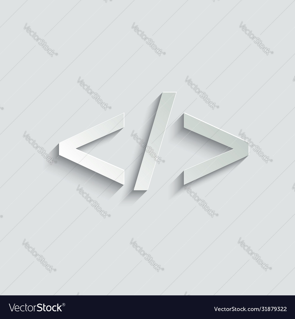 Html icon code black Royalty Free Vector Image