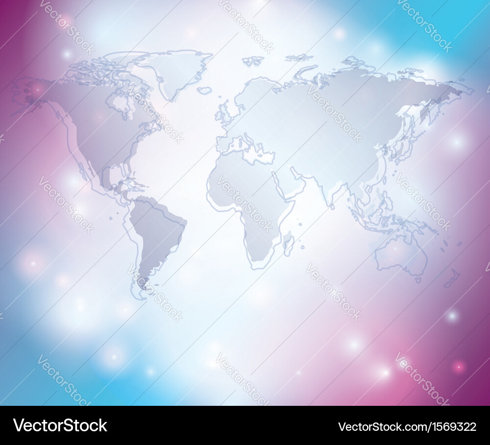 Light abstract background with map of the world Vector Image