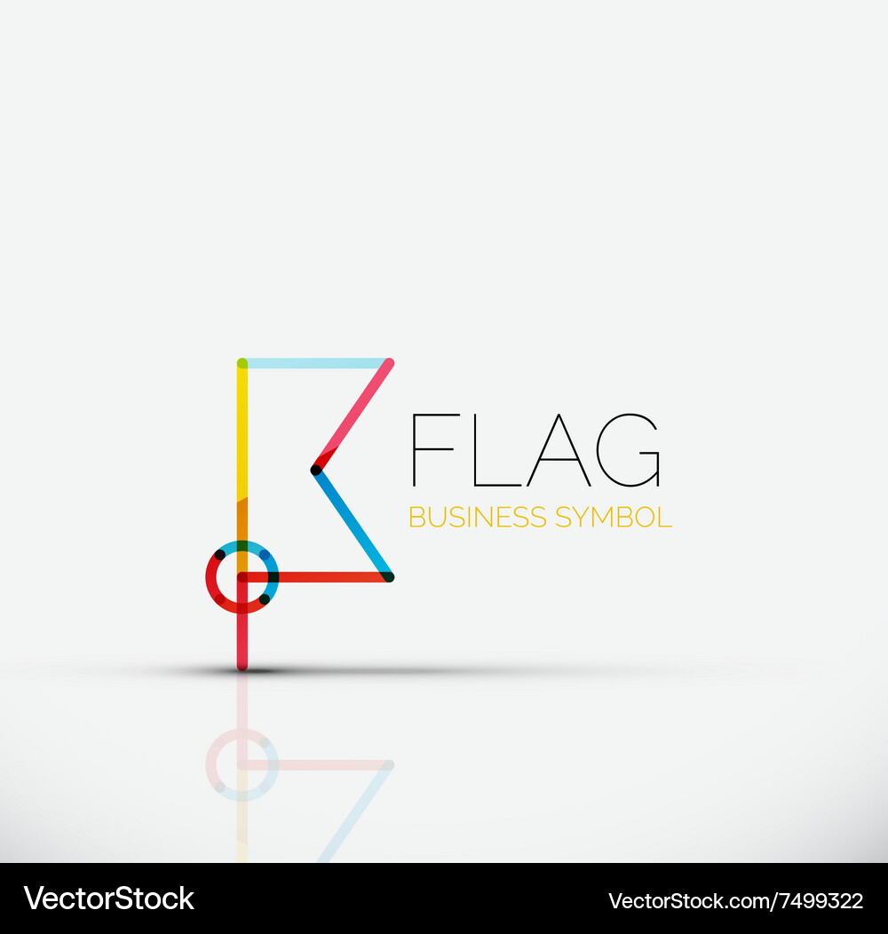 Logo flag abstract linear geometric business icon Vector Image