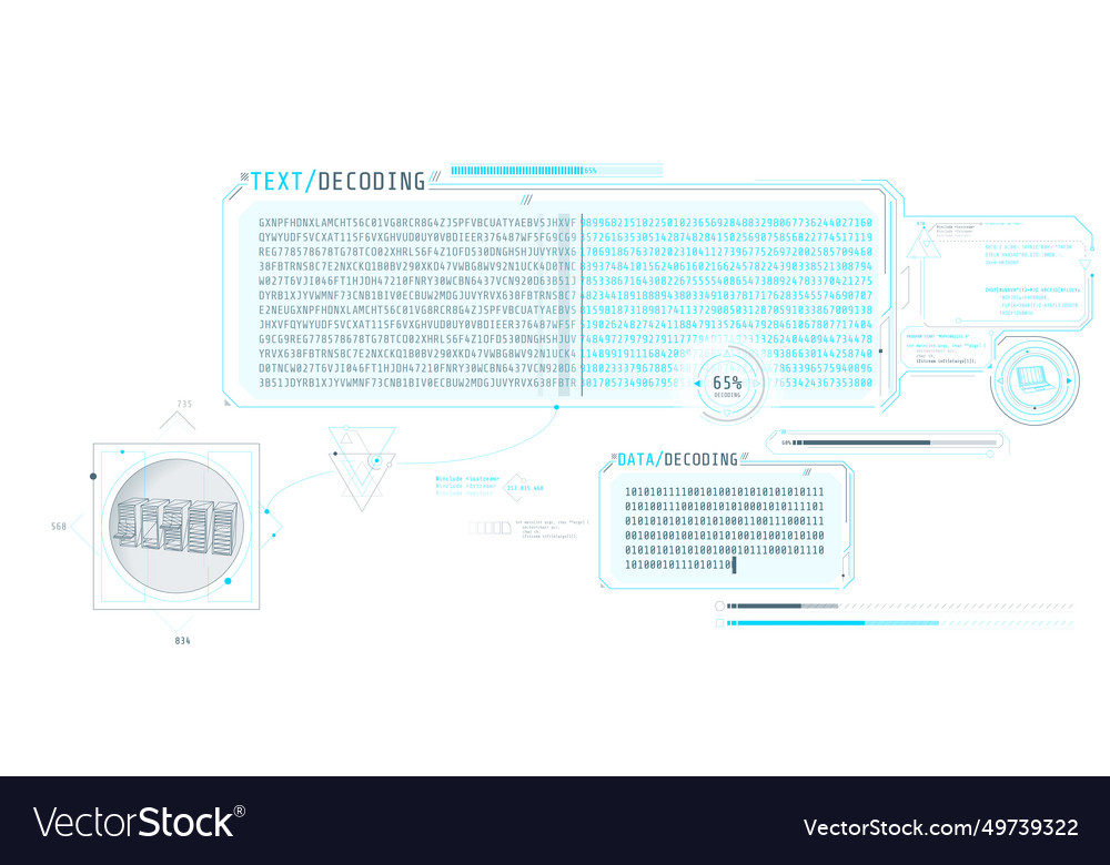 Server data processing interface with text Vector Image