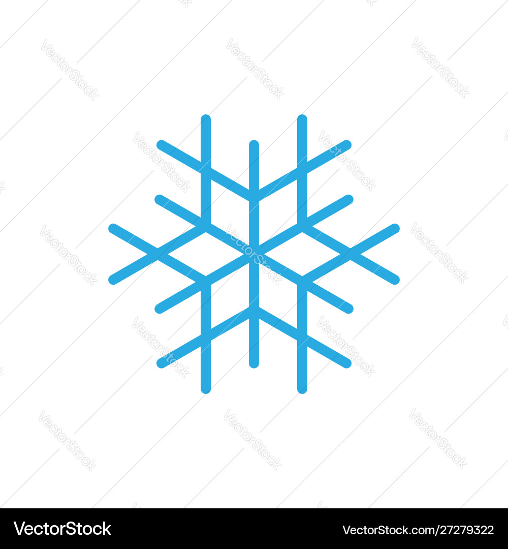 Snowflake icon blue silhouette snow flake sign Vector Image