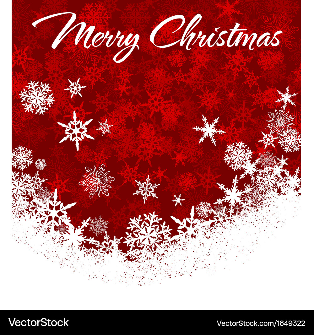 Snowflakes christmas card red Royalty Free Vector Image