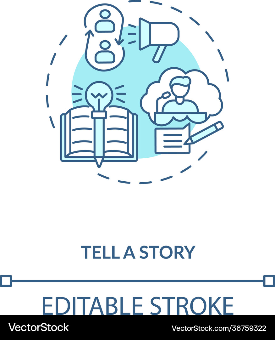 Tell story concept icon Royalty Free Vector Image
