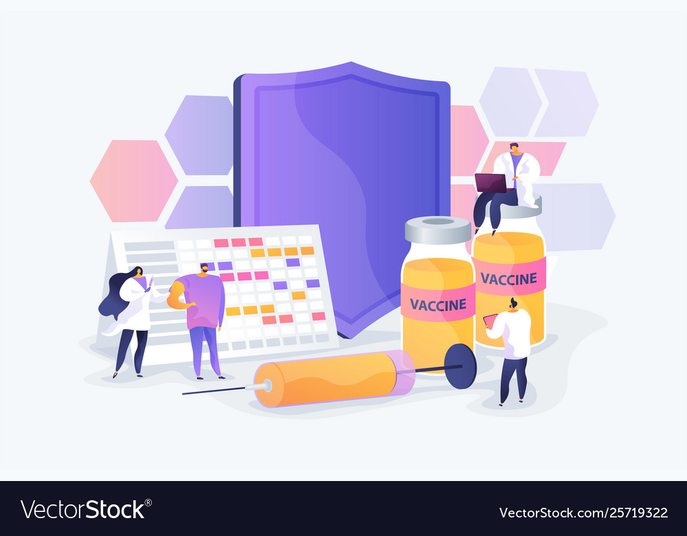 Vaccination program concept Royalty Free Vector Image