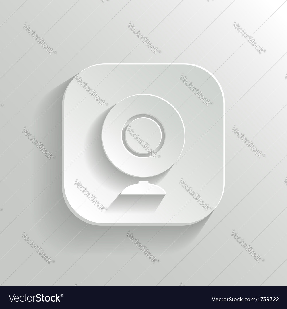 Webcamera icon - white app button Royalty Free Vector Image