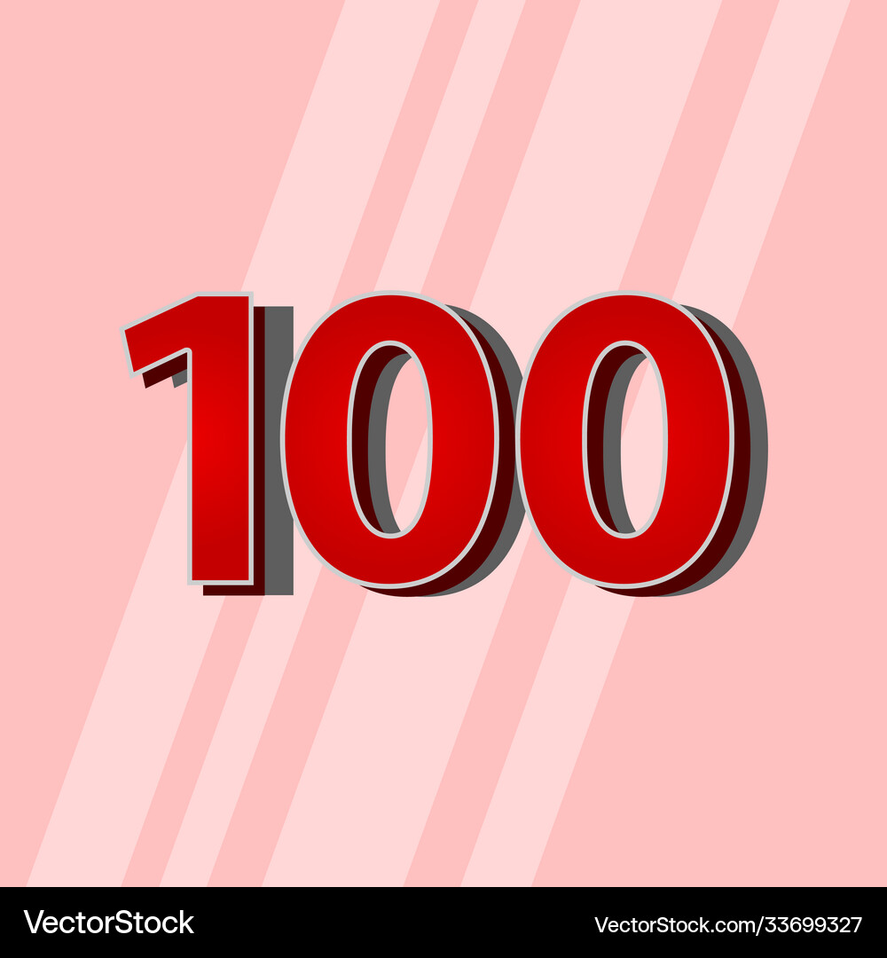 100 years anniversary red elegant number template Vector Image