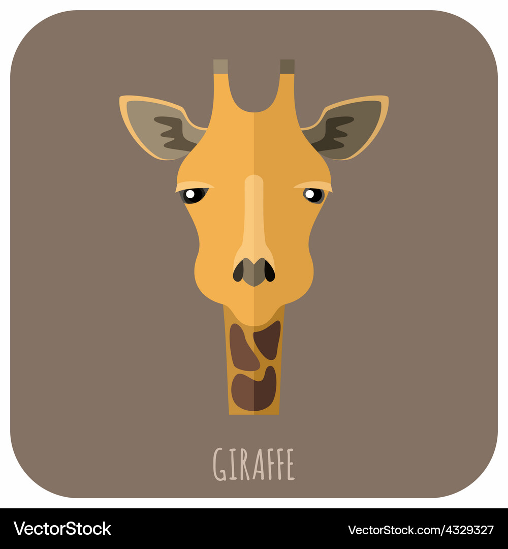 Animal portrait with flat design giraffe Vector Image