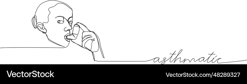 Asthmatic using inhalers to treat asthma Vector Image