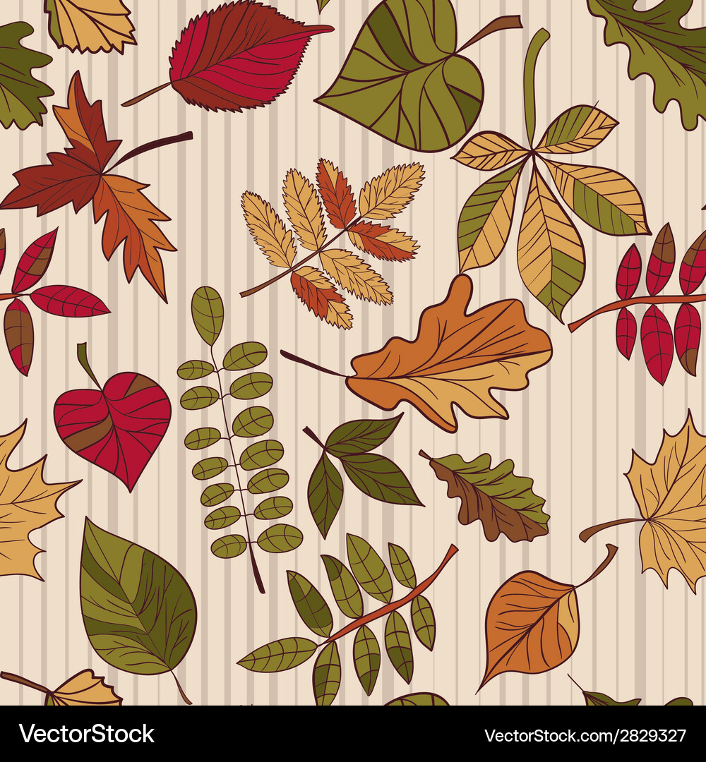 Autumn pattern pattern of leaves red yellow Vector Image