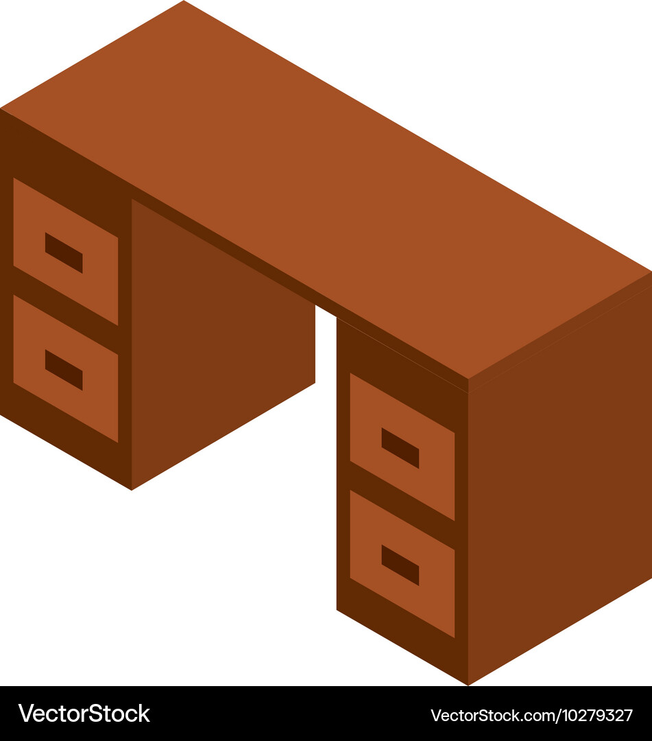 Desk wooden isolated icon Royalty Free Vector Image